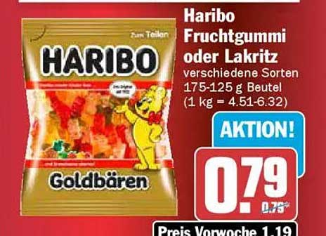 Haribo Fruchtgummi Oder Lakritz Verschiedene Sorten 175-125 G Beutel ...
