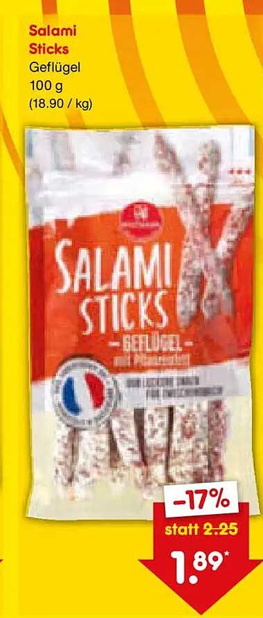Salami Sticks Geflügel Angebot bei Netto Marken-Discount - ProspektGuru.de