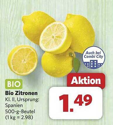 Bio Zitronen Angebot bei Combi