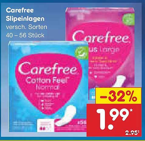 Carefree Slipeinlagen Angebot bei Netto Marken-Discount - ProspektGuru.de