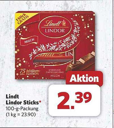 Lindt Lindor Sticks Angebot bei Combi
