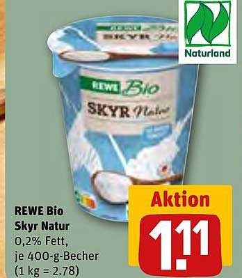 Rewe Bio Skyr Natur Angebot bei REWE