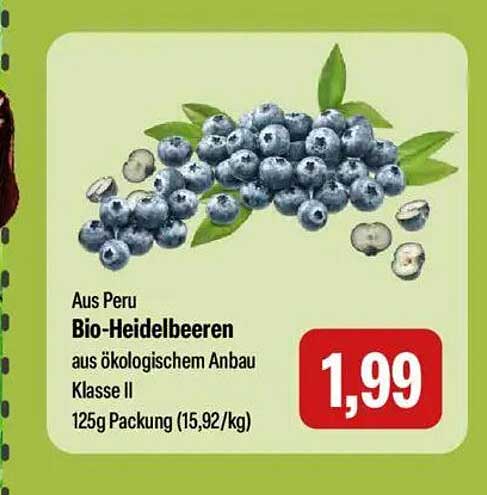 Bio-Heidelbeeren Aus Ökologischem Anbau 125G Packung Angebot bei ...