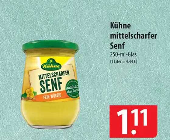Kühne Mittelscharfer Senf Angebot bei Famila Nord Ost