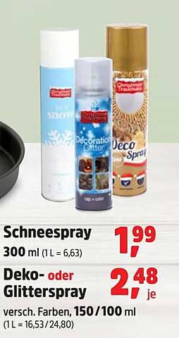 Schneespray Deko- Oder Glitterspray Angebot bei Thomas Philipps ...