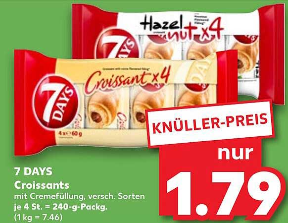 7 Days Croissants Mit Cremefüllung, Versch. Sorten Je 4 St. = 240-G ...