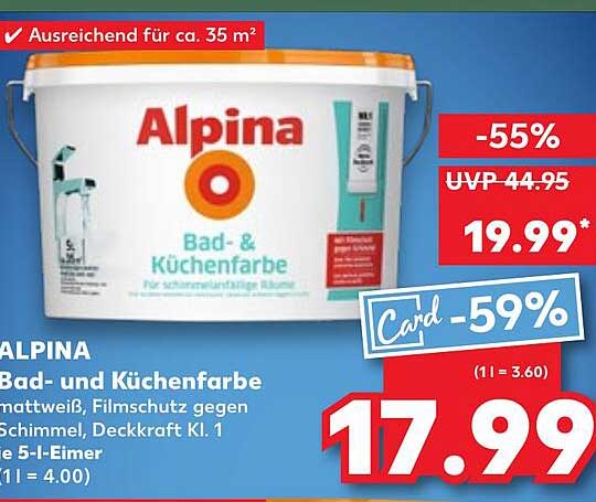Alpina Bad- Und Küchenfarbe Mattweiß, Filmschutz Gegen Schimmel ...