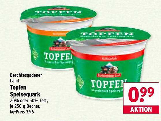 Berchtesgadener Land Topfen Speisequark Angebot bei Wasgau ...