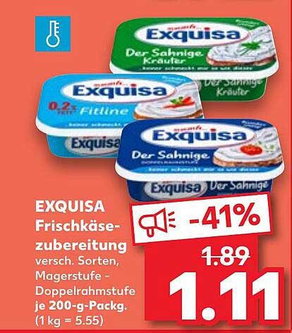 Exquisa Frischkäsezubereitung Versch. Sorten - Magerstufe ...