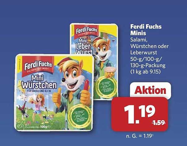 Ferdi Fuchs Minis Salami, Würstchen Oder Leberwurst 50-G/100-G/130-G ...