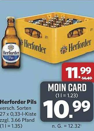 Herforder Pils Versch. Sorten 27 X 0,33-L-Kiste Angebot bei Combi ...
