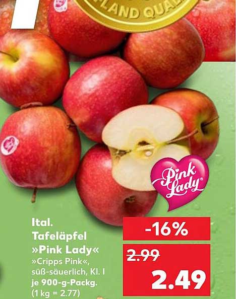 Ital. Tafeläpfel »Pink Lady« »Cripps Pink«, Süß-Sauerlich, Kl. I Je 900 ...