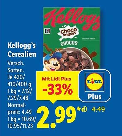 Kellogg's Cerealien Versch. Sorten, Z. B. Smacks Oder Choco-Krispies ...