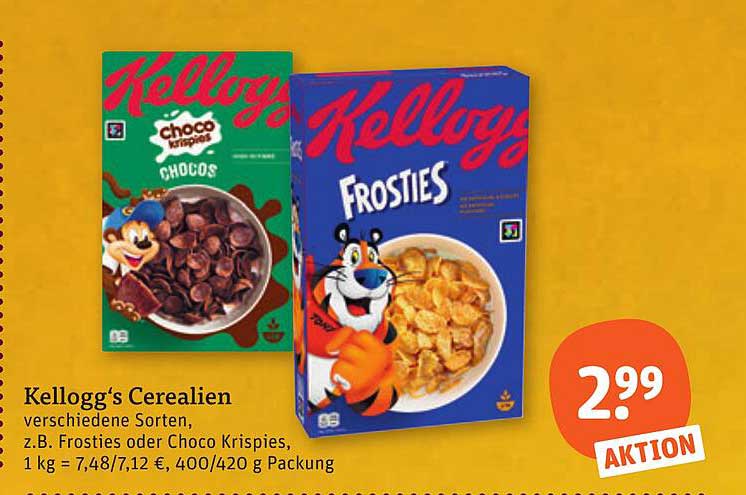 Kellogg's Cerealien Verschiedene Sorten, Z.b. Frosties Oder Choco ...