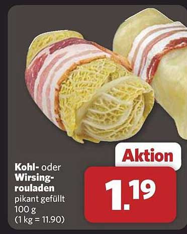 Kohl- Oder Wirsingrouladen Pikant Gefüllt 100 G Angebot bei Combi ...