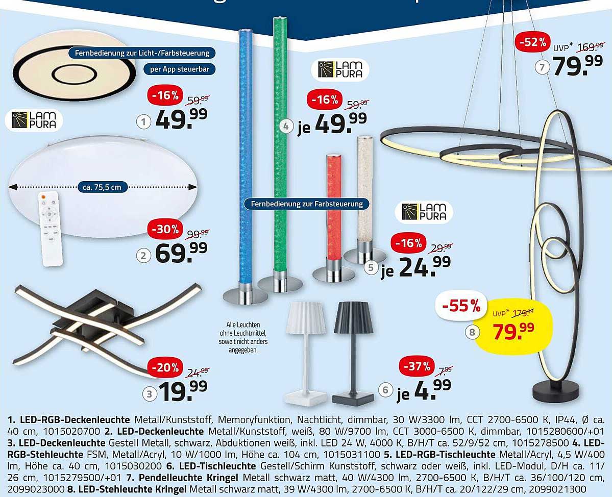 Led-Rgb-Deckenleuchte Metall/Kunststoff, Memoryfunktion, Nachtlicht, Dimmbar, 30 W/3300 Lm, Cct ...