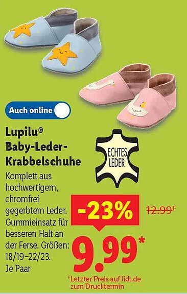 Lupilu® Baby-Leder-Krabbel Schuhe Angebot bei Lidl - ProspektGuru.de