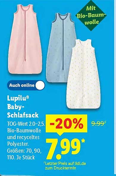 Lupilu® Baby-Schlafsack Angebot bei Lidl - ProspektGuru.de