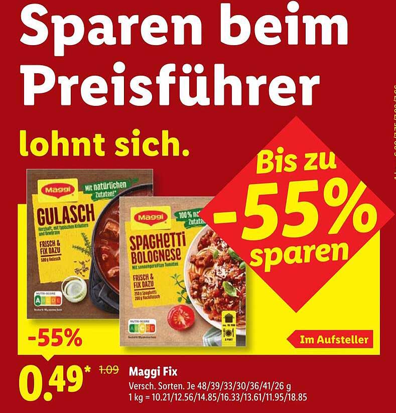 Maggi Fix Angebot bei Lidl - ProspektGuru.de