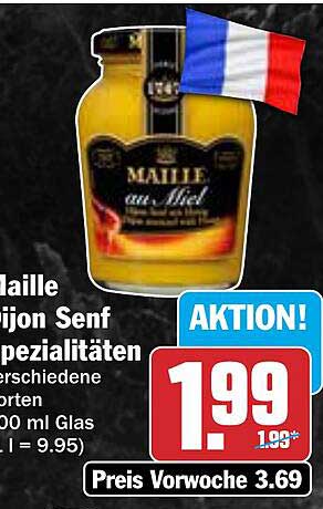 Maille Dijon Senf Spezialitäten Verschiedene Sorten 200 Ml Glas Angebot ...