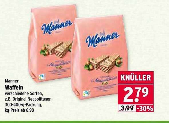 Manner Waffeln Verschiedene Sorten, Z.b. Original Neapolitaner, 300-400 ...