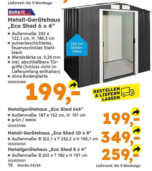 Metall-Gerätehaus „Eco Shed 6 X 4“ Angebot bei Globus Baumarkt ...