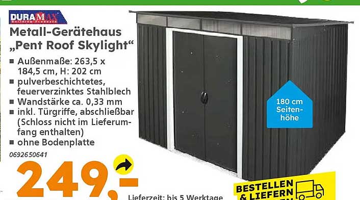 Schone Metallgeratehaus Pent Roof Skylight Bilder