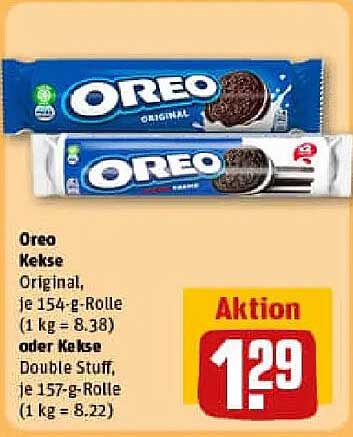 Oreo Kekse Original, Je 154-G-Rolle (1 Kg = 8.38) Oder Kekse Double ...