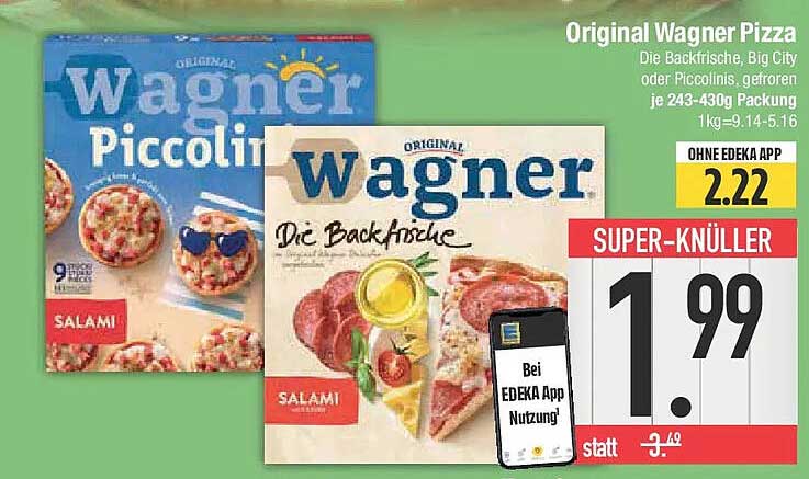 Original Wagner Big City Pizza, Die Backfrische, Piccolinis Oder ...
