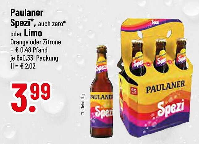 Paulaner Spezi Oder Spezi Zero 0,33 L Dose + Pfand 0,25 € Angebot bei ...