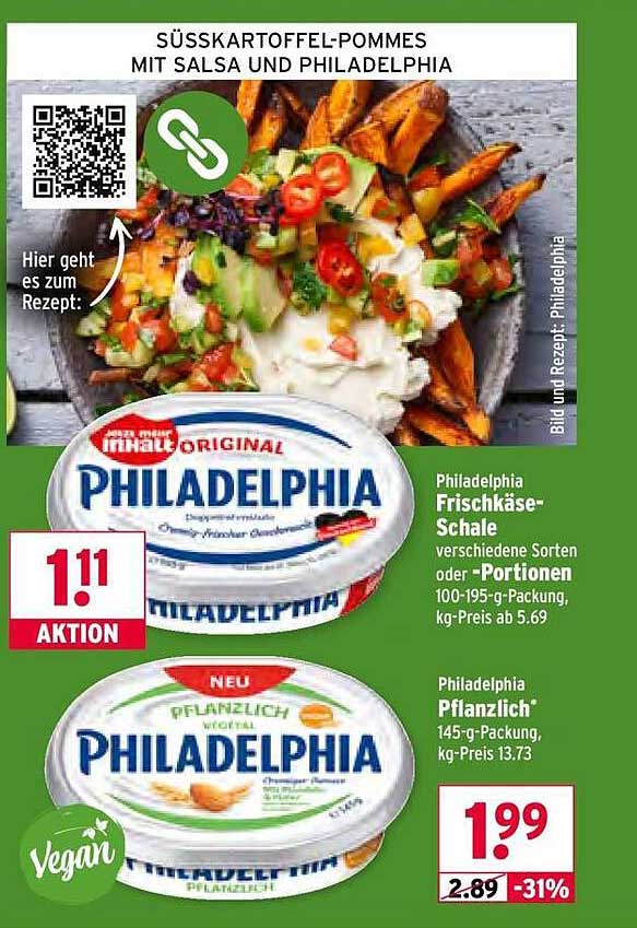 Philadelphia Frischkäse-Schale Verschiedene Sorten Oder -Portionen 100 ...