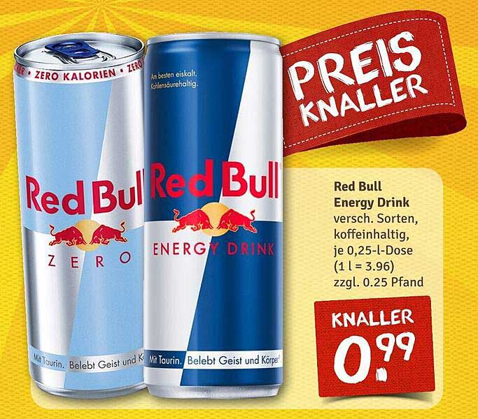 Red Bull Energy Drink Versch. Sorten, Koffeinhaltig, Je 0,25-L-Dose ...