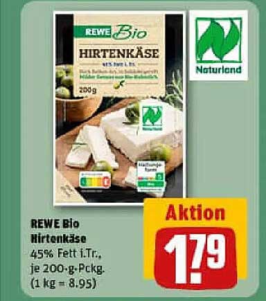 Rewe Bio Hirtenkäse Angebot bei REWE - ProspektGuru.de