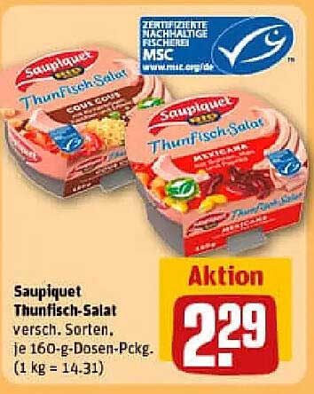 Saupiquet Thunfisch-Salat Versch. Sorten, Je 160-G-Dosen-Pckg. Angebot ...