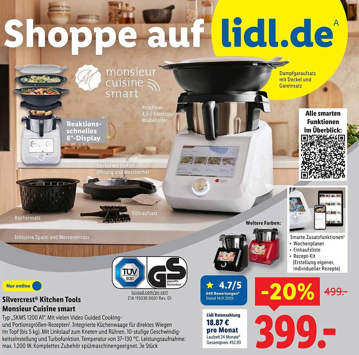 Silvercrest® Kitchen Tools Monsieur Cuisine Smart Angebot bei Lidl ...
