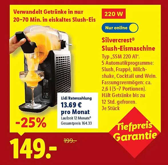 Silvercrest® Slush-Eismaschine Angebot bei Lidl - ProspektGuru.de