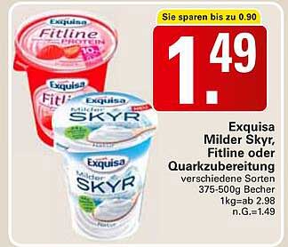 Exquisa Milder Skyr, Fitline Oder Quarkzubereitung Verschiedene Sorten ...