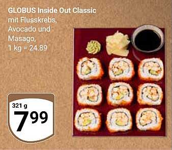 Globus Inside Out Classic Mit Flusskrebs, Avocado Und Masago, 1 Kg = 24 ...