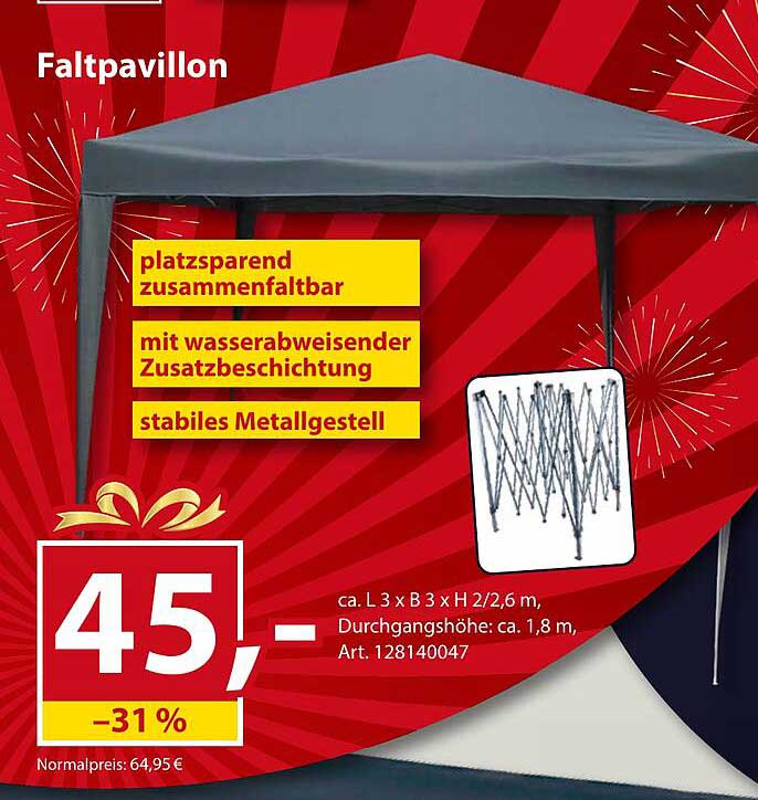 Faltpavillon Angebot bei Sonderpreis Baumarkt - ProspektGuru.de