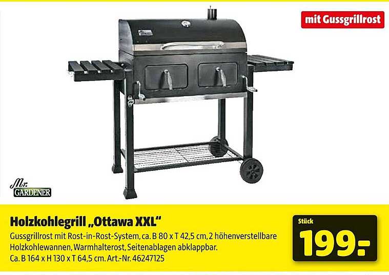 Holzkohlegrill „Ottawa Xxl“ Mit Gussteilrost Angebot bei Hagebau ...