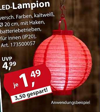 Led-Lampion Angebot bei Sonderpreis Baumarkt - ProspektGuru.de