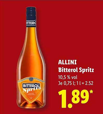 Allini Bitterol Spritz Angebot bei Lidl - ProspektGuru.de
