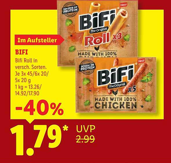 Bifi Bifi Roll In Versch. Sorten. Je 3X 45/6X 20/5X 20 G 1 Kg = 13.26 ...