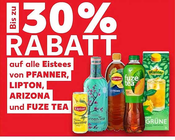 Bis Zu 30% Rabatt Auf Alle Eistees Von Pfanner, Lipton, Arizona Und ...