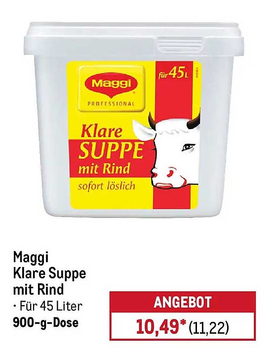 Maggi Klare Suppe Mit Rind Angebot bei METRO - ProspektGuru.de