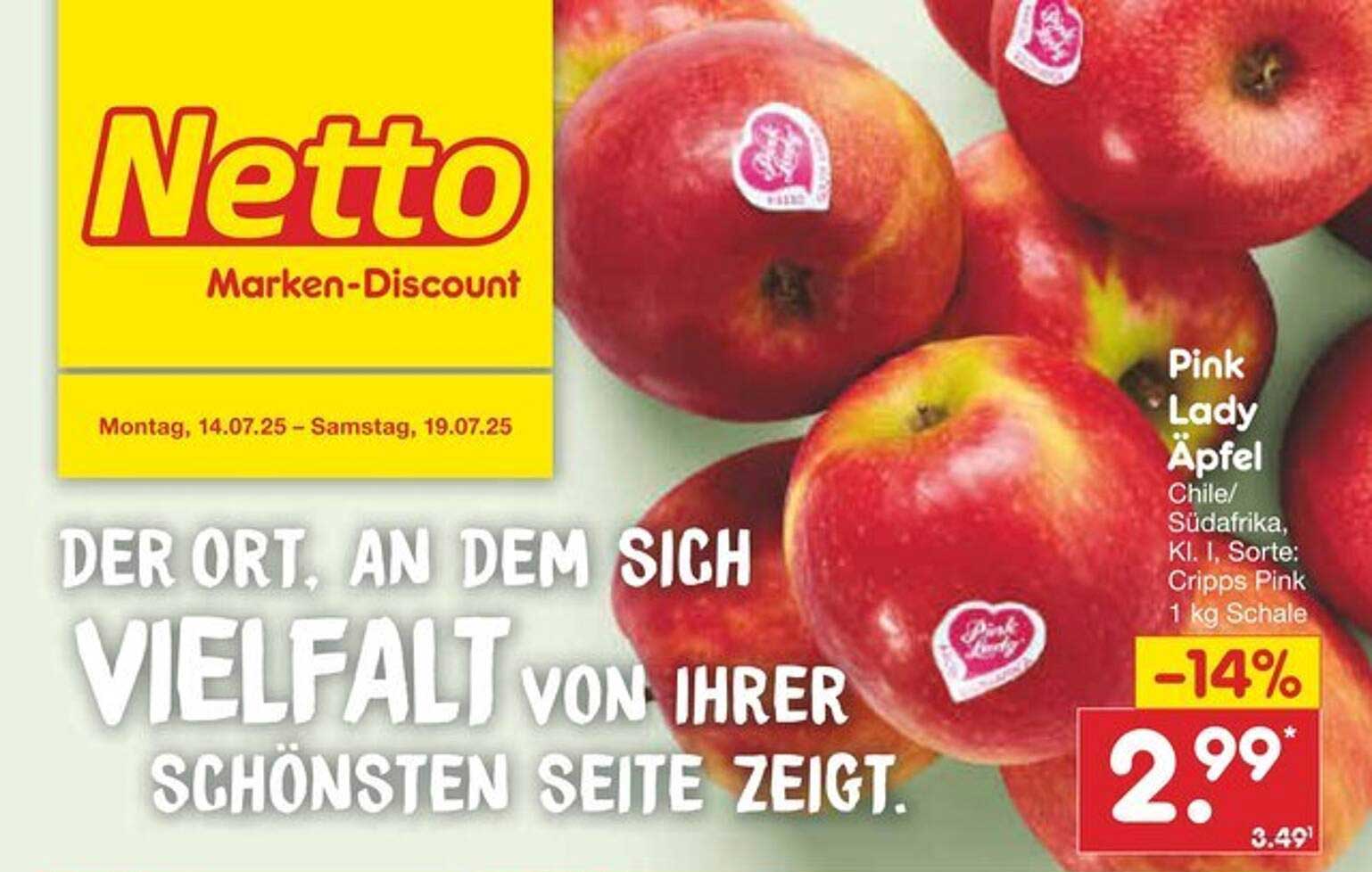 Pink Lady Äpfel 1 Kg Angebot bei Netto Marken-Discount - ProspektGuru.de