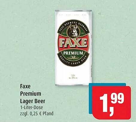 Faxe Premium Lager Bier 1-Liter-Dose Angebot bei Markant - ProspektGuru.de