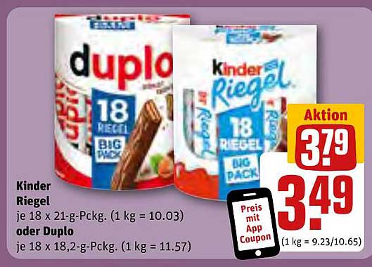 Kinder Riegel Angebot bei REWE