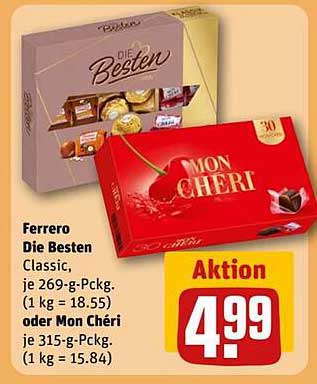 Ferrero Die Besten Oder Mon Chéri Angebot bei REWE Center - ProspektGuru.de