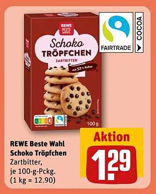 Rewe Beste Wahl Schoko Tröpfchen Angebot bei REWE Center